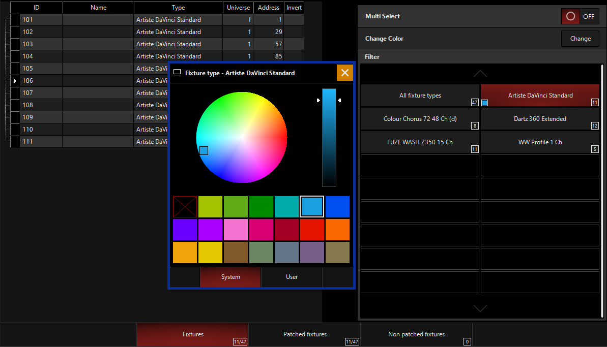 Color Coding Fixtures