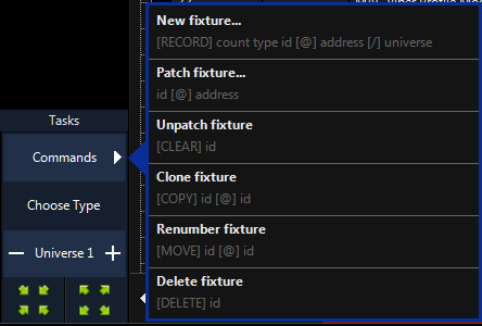 Patching Fixtures Using The Tasks Toolbar